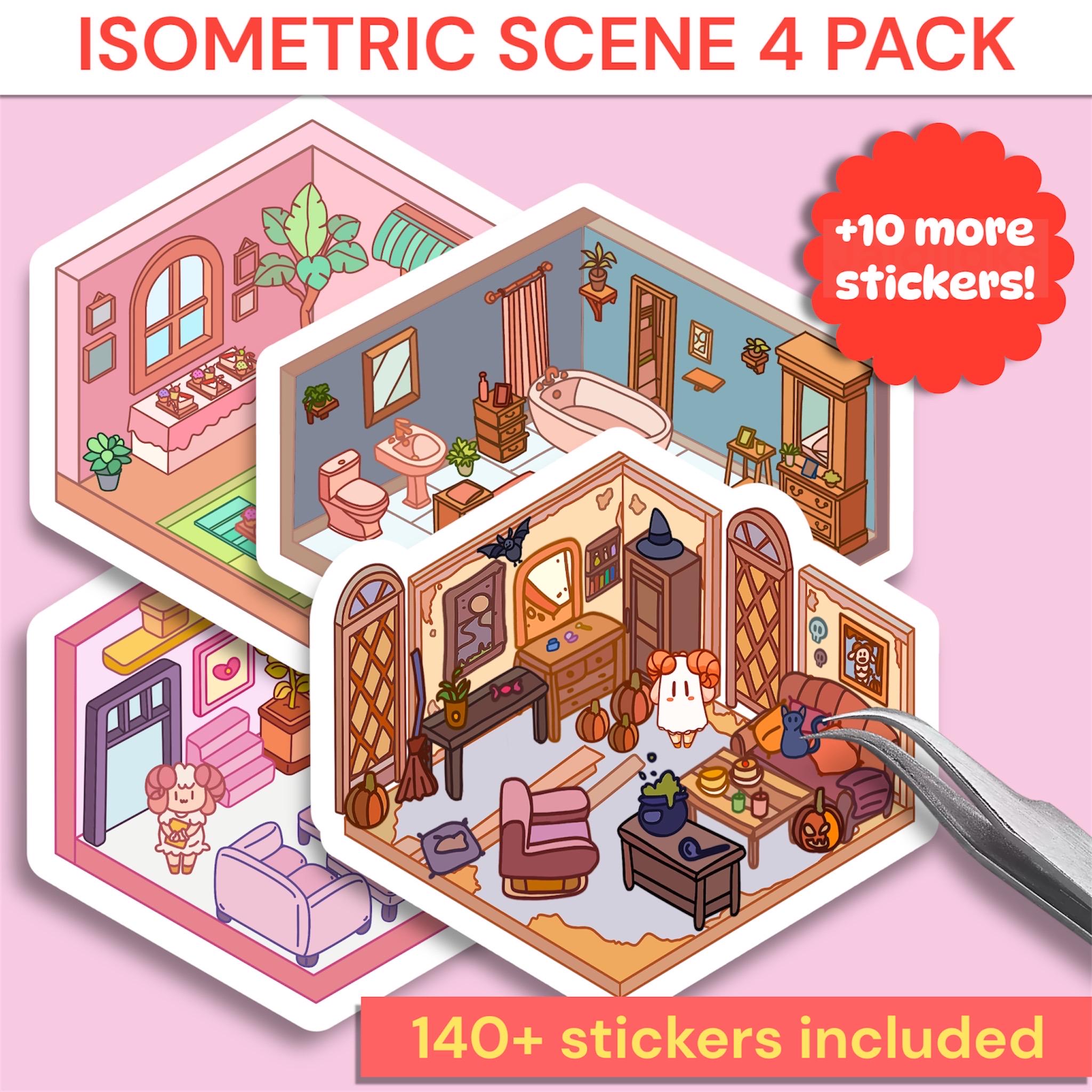 Isometric Room Stickers| Iso 4 Pack House Designer, Interior Design ...