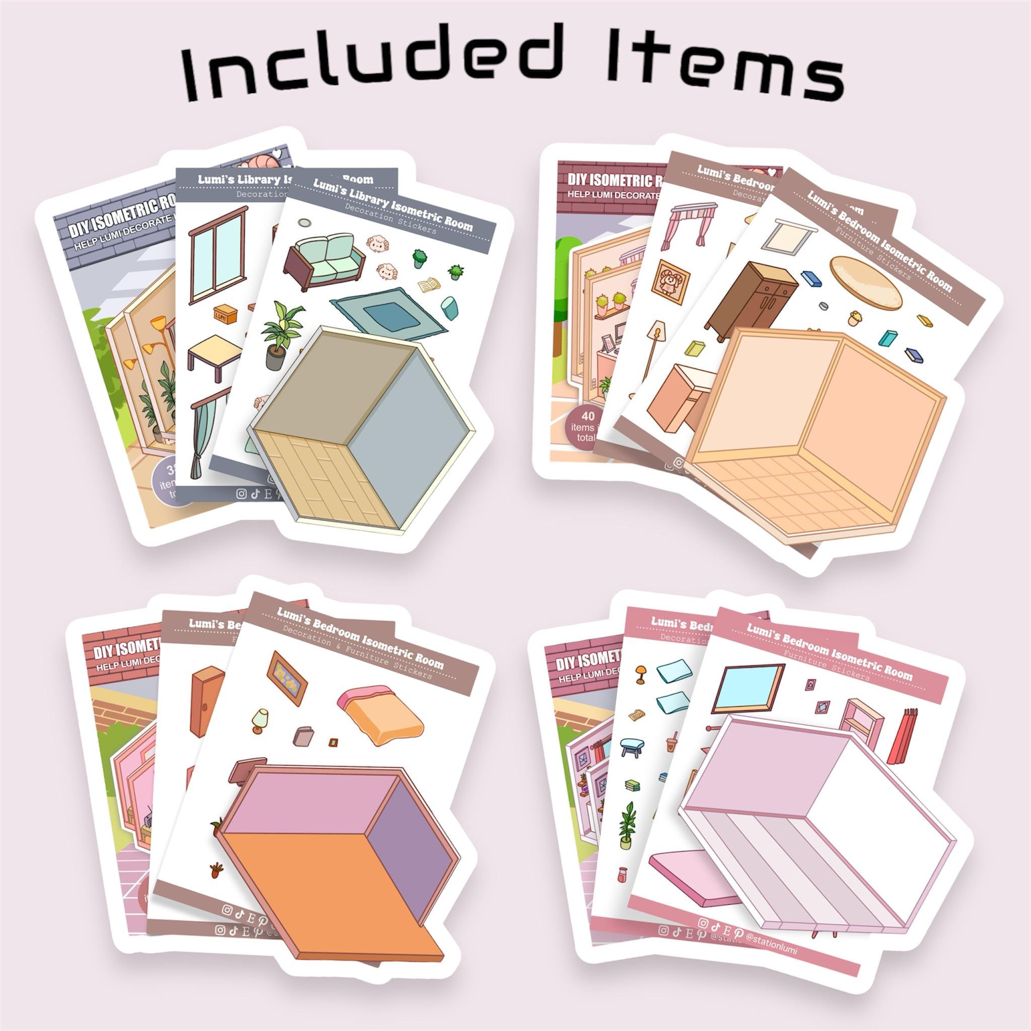 Isometric Room Stickers| Iso 4 Pack House Designer, Interior Design ...