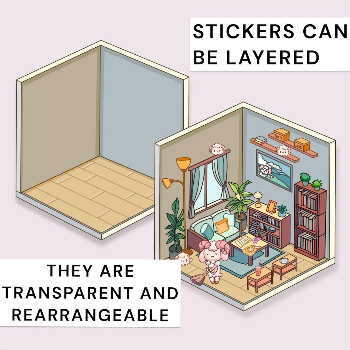 Isometric Room Stickers Iso 4 Pack House Designer, Interior Design ...