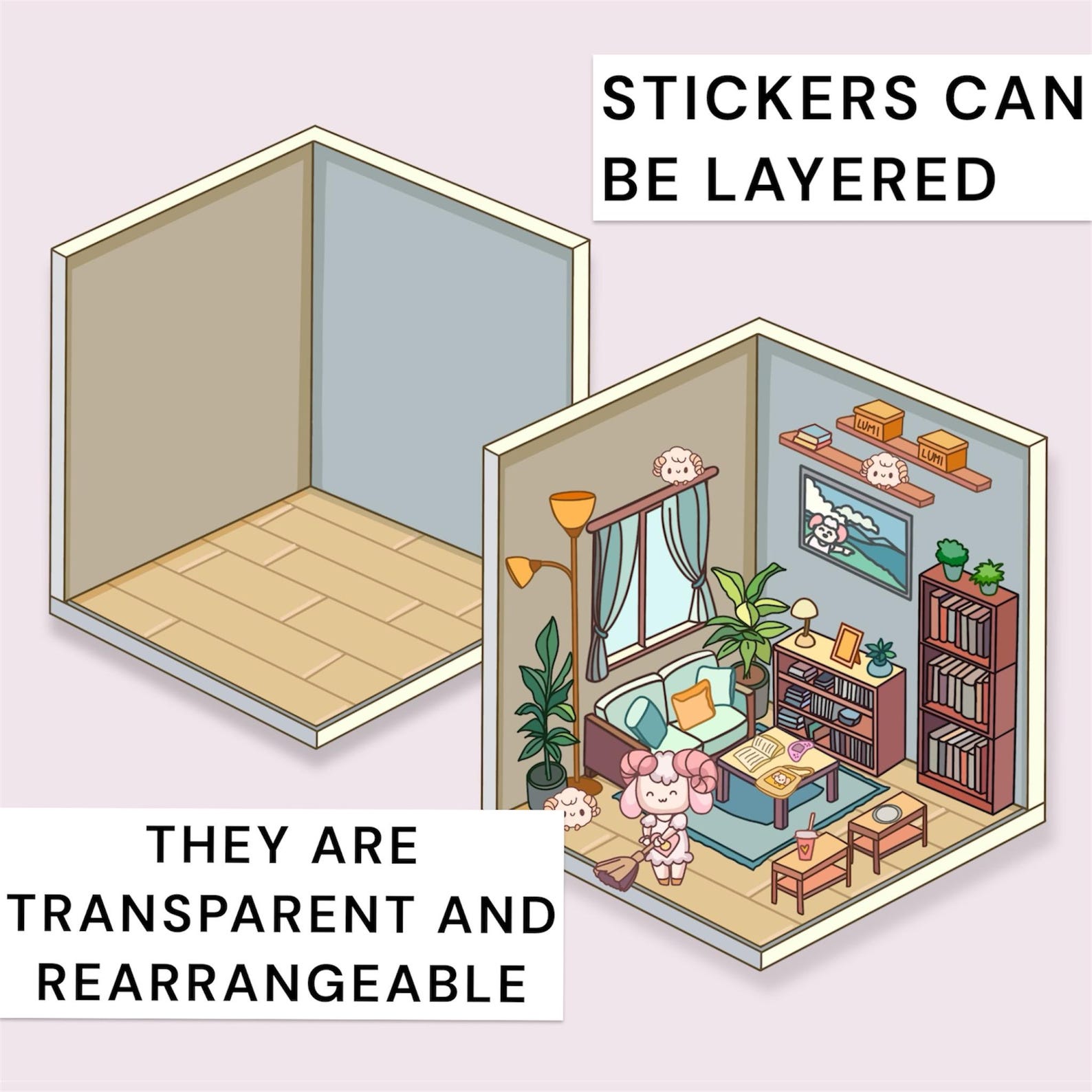 Isometric Room Stickers Iso 4 Pack House Designer, Interior Design ...