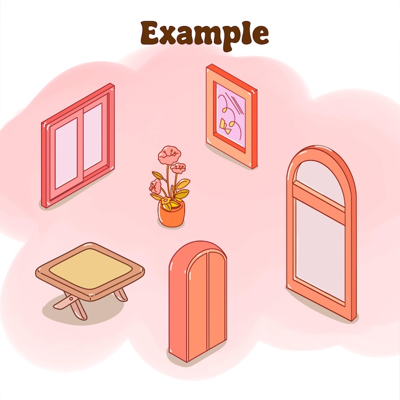 Isometric Procreate Brushes: Basic Shapes, Interior Design Stamps ...