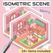 Isometric Room Stickers| Iso Bedroom House Designer, Interior Design ...