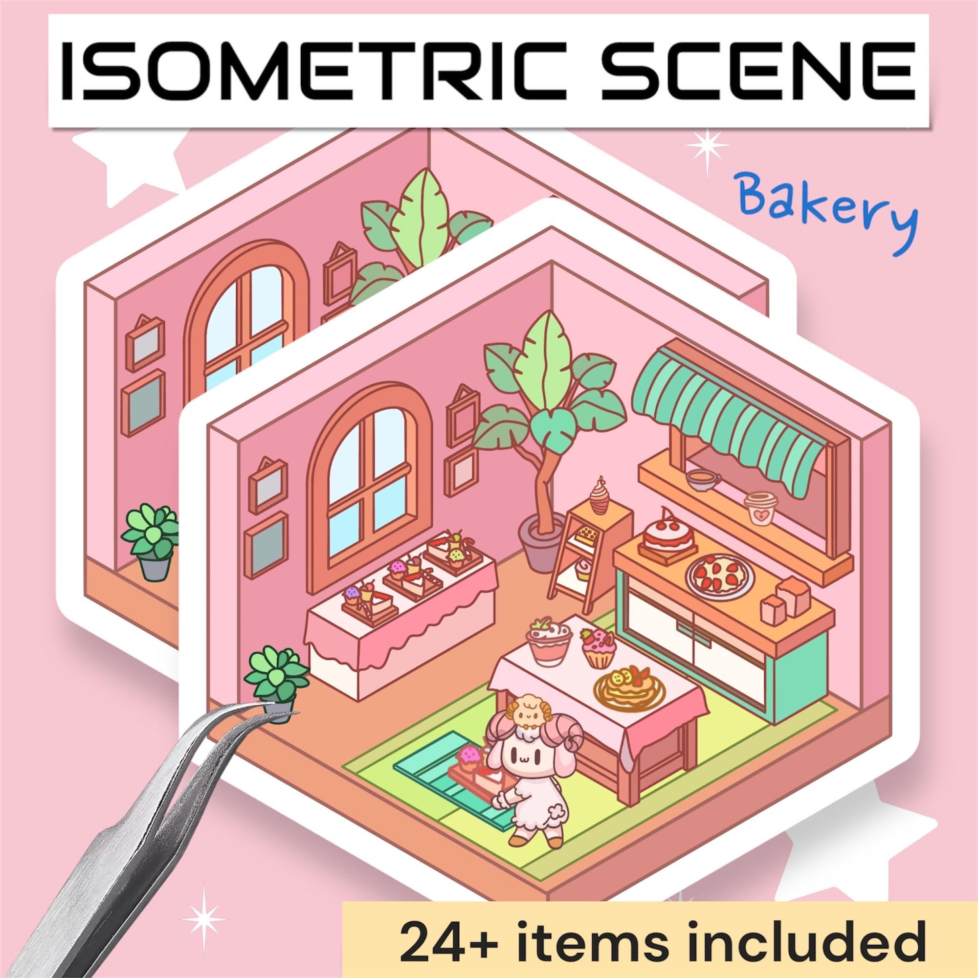 Isometric Room Stickers| Iso Bedroom House Designer, Interior Design ...