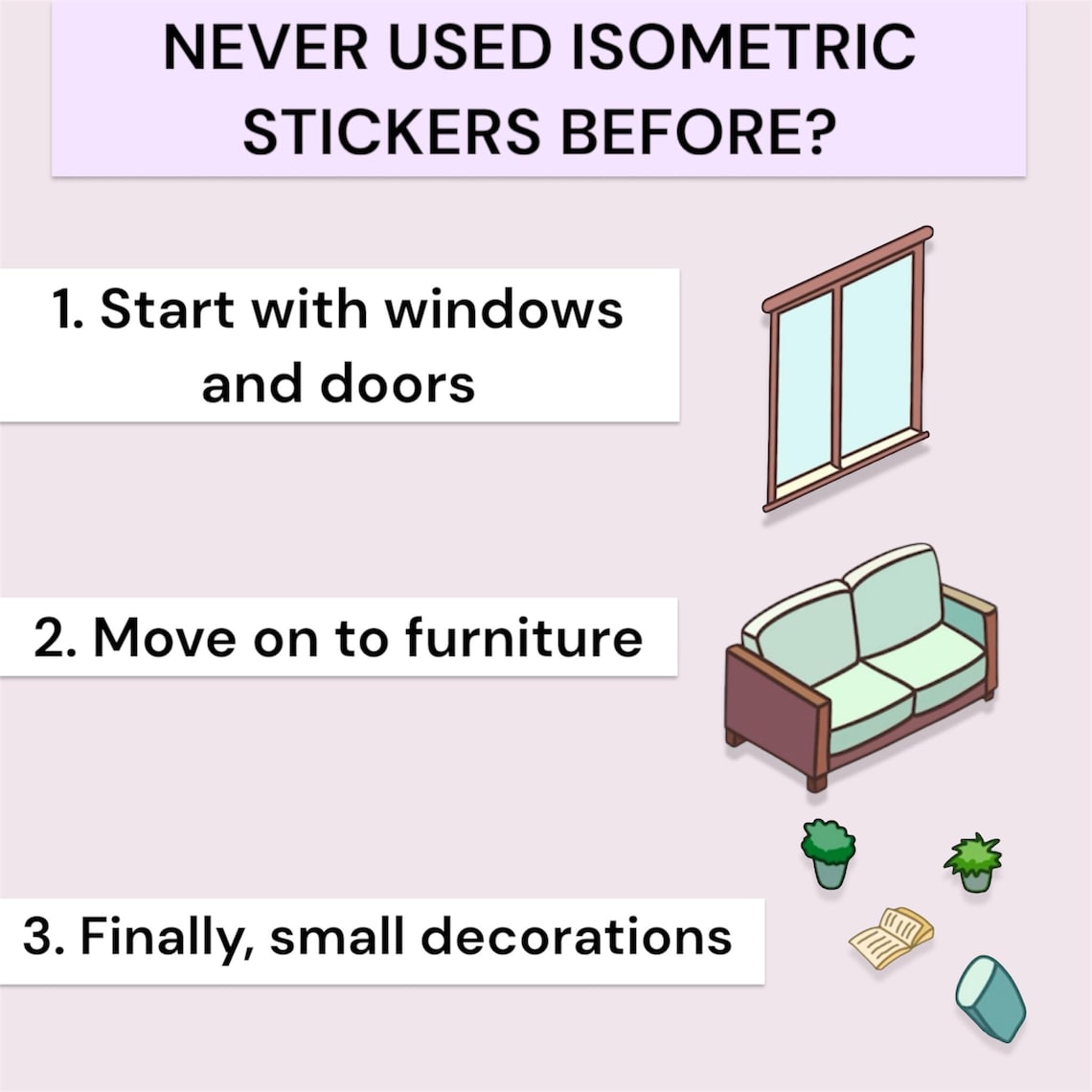 Isometric Room Stickers| Iso 4 Pack House Designer, Interior Design ...