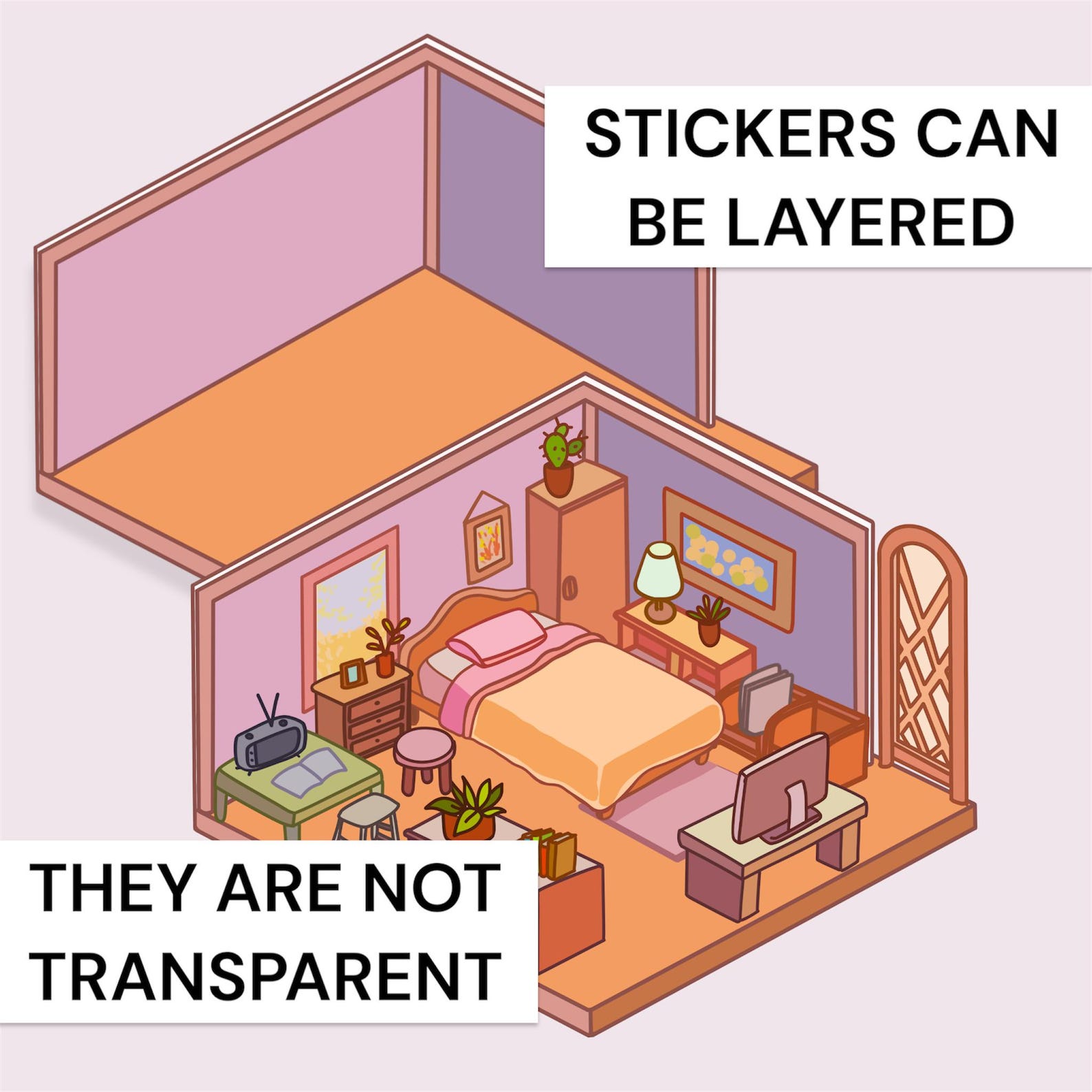 Isometric Room Stickers Iso Bedroom House Designer, Interior Design ...