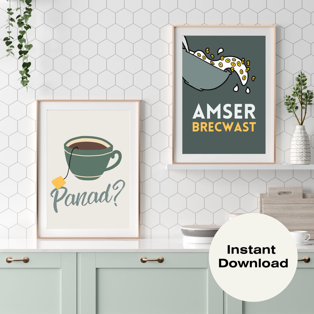 Welsh Kitchen Prints | Kitchen Decor | Welsh Language Prints | Welsh ...