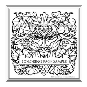 Green Man Coloring Page, Instant Digital Download - Etsy