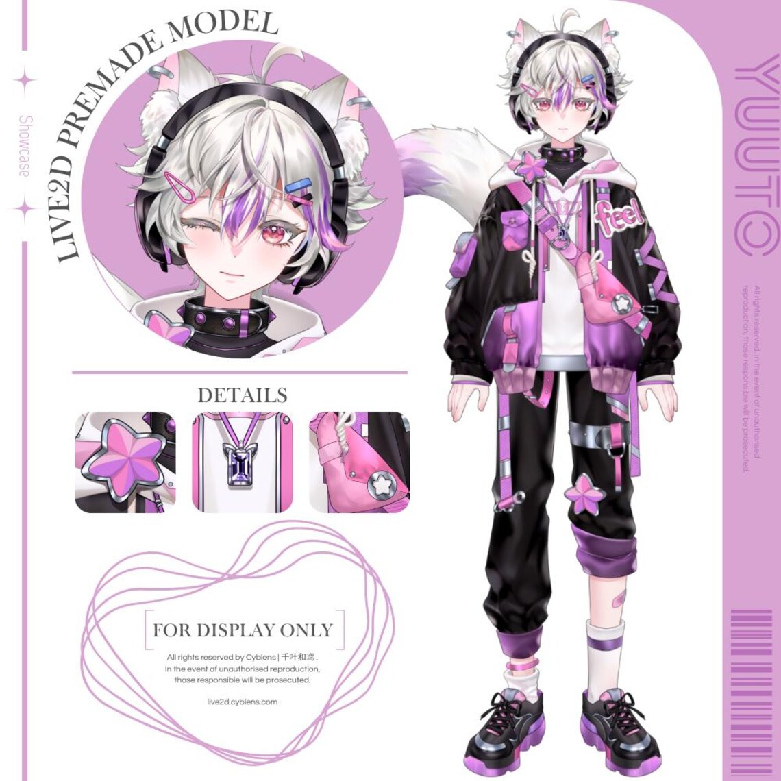 Live2d Public Premade Model Vtuber | 【yuuto】 | Over 10 Expressions - Etsy
