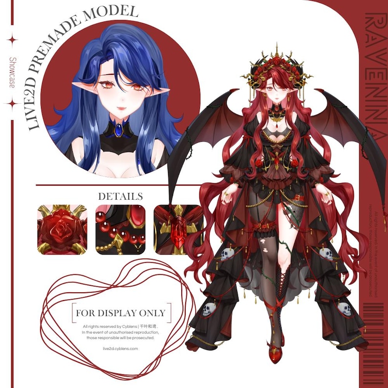Live2d Public Premade Model Vtuber | 【ravenna】 | Over 10 Expressions - Etsy