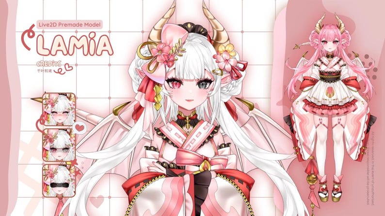 Live2d Public Premade Model Vtuber | 【lamia】 | Over 23 Expressions - Etsy