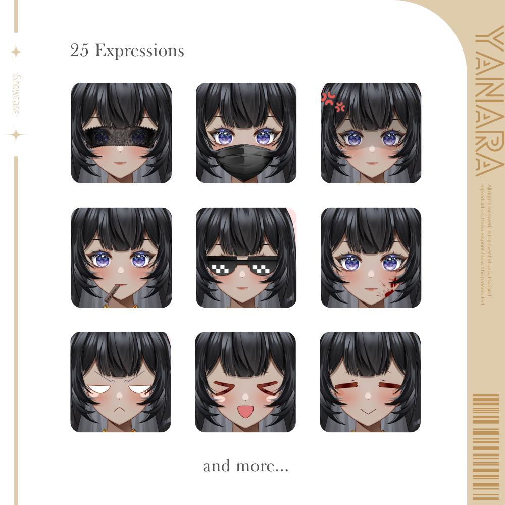 Live2d Public Premade Model Vtuber | 【yanara】 | Over 25 Expressions - Etsy