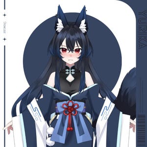 Live 2D Public Premade Model Vtuber | Cute Fox Kitsune Girl Yurika ...
