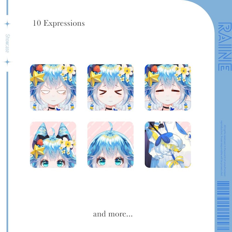 Live2d Public Premade Model Vtuber raine Over 10 Expressions - Etsy Israel