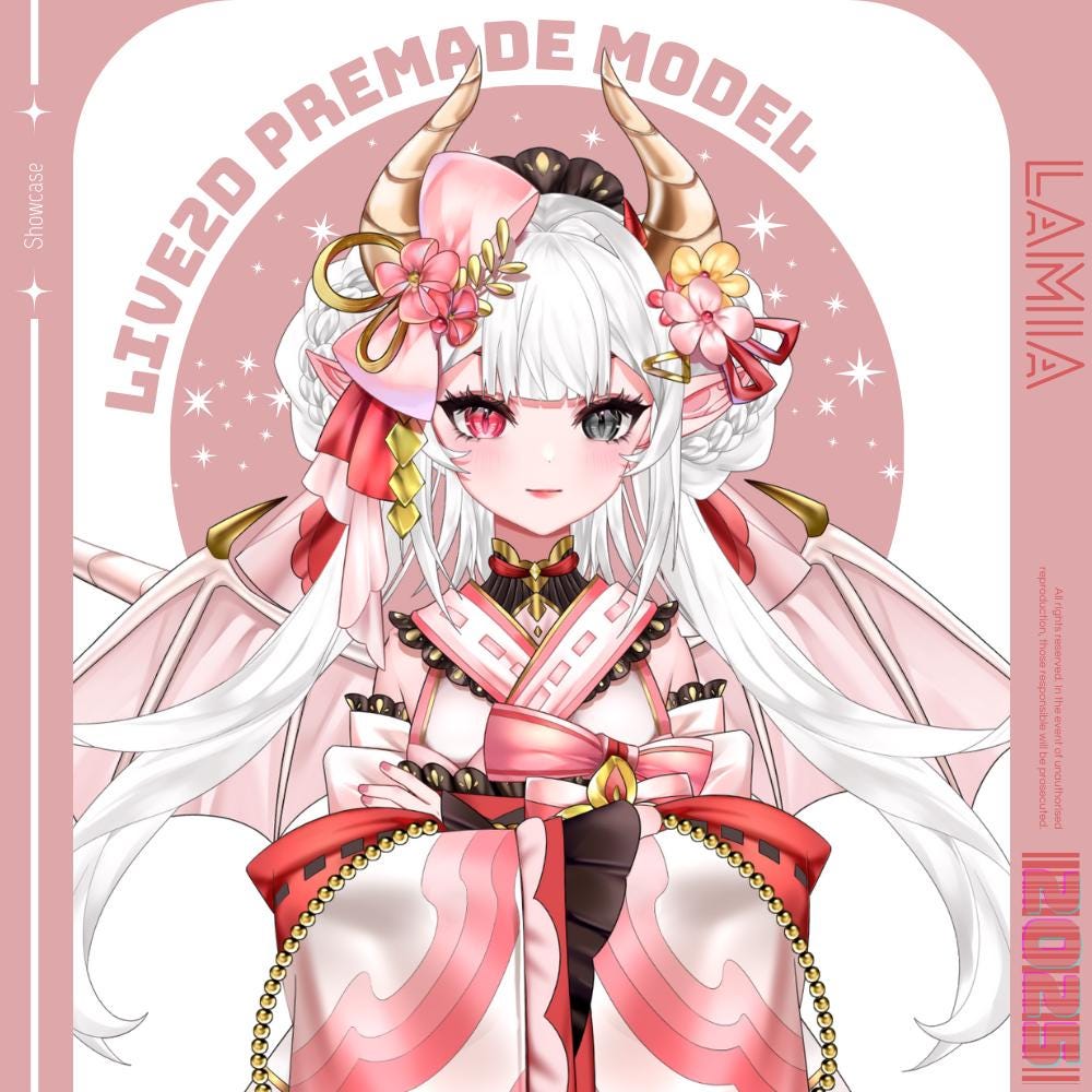 Live2d Public Premade Model Vtuber | 【lamia】 | Over 23 Expressions - Etsy