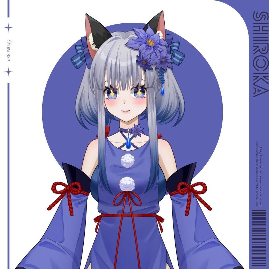 Live 2D Public Premade Model Vtuber | Cute Kitsune Fox Girl Shiroka ...