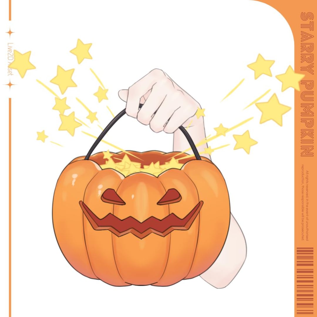 Live2d Public Premade Vtuber Asset | Starry Pumpkin | Halloween Asset ...
