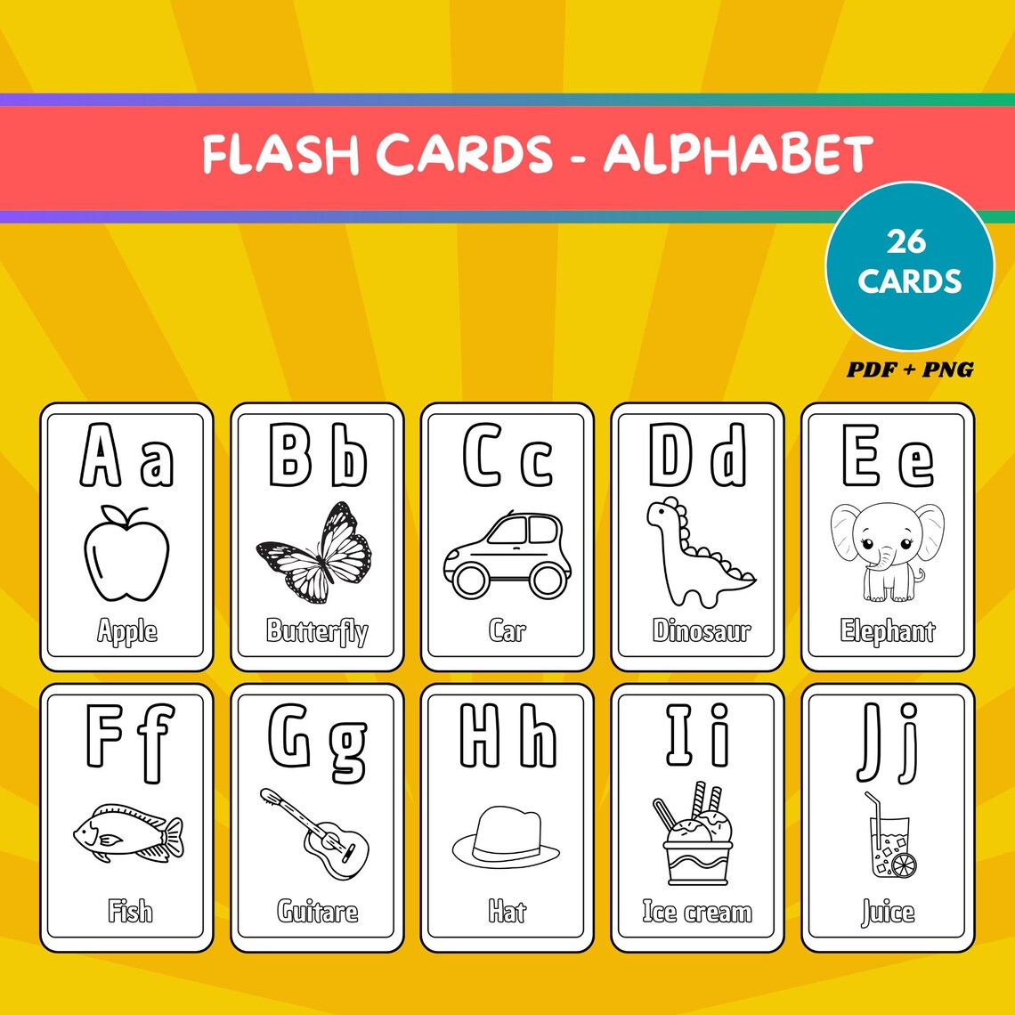 Printable Alphabet Flashcards | Learn and Color Abcs | Fun Educational ...