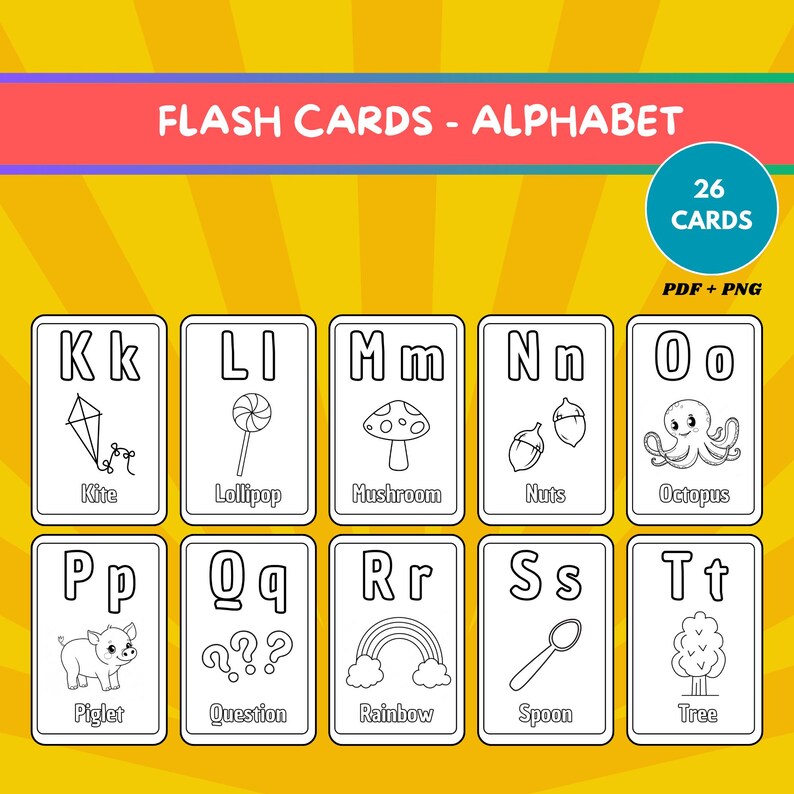 Printable Alphabet Flashcards Learn and Color Abcs Fun Educational ...