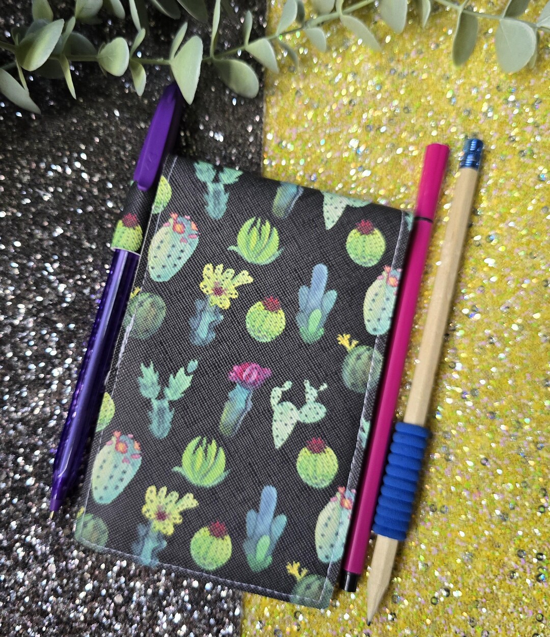 Oopsie Cactus 3x5 Flip Notebook Cover Miscut Print Faux Leather Mini ...