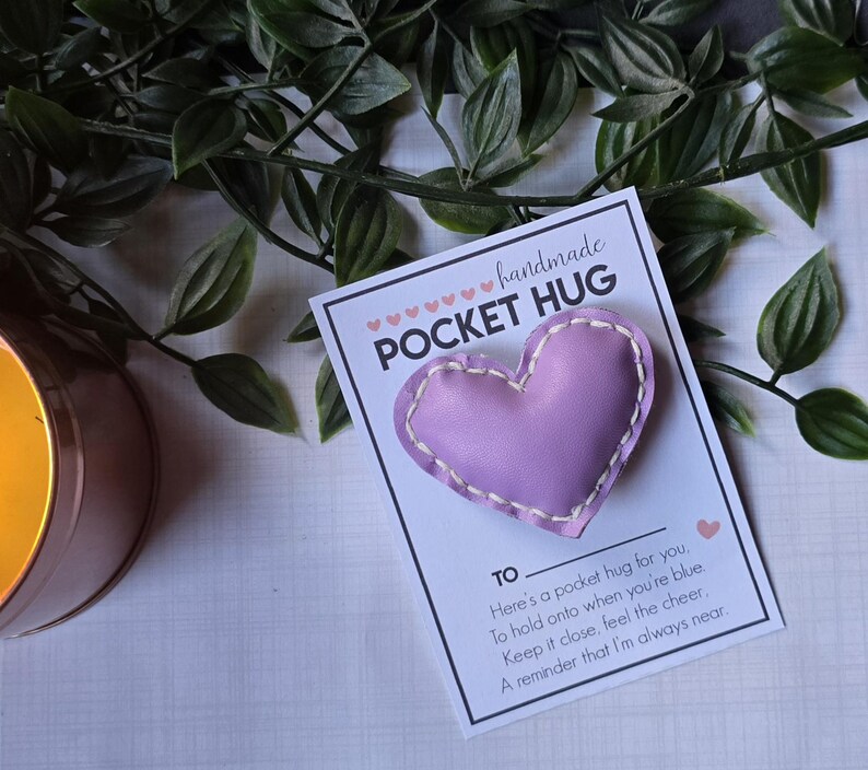 Purple Heart Pocket Hug Handmade Keepsake, Small Thoughtful Pocket Gift ...