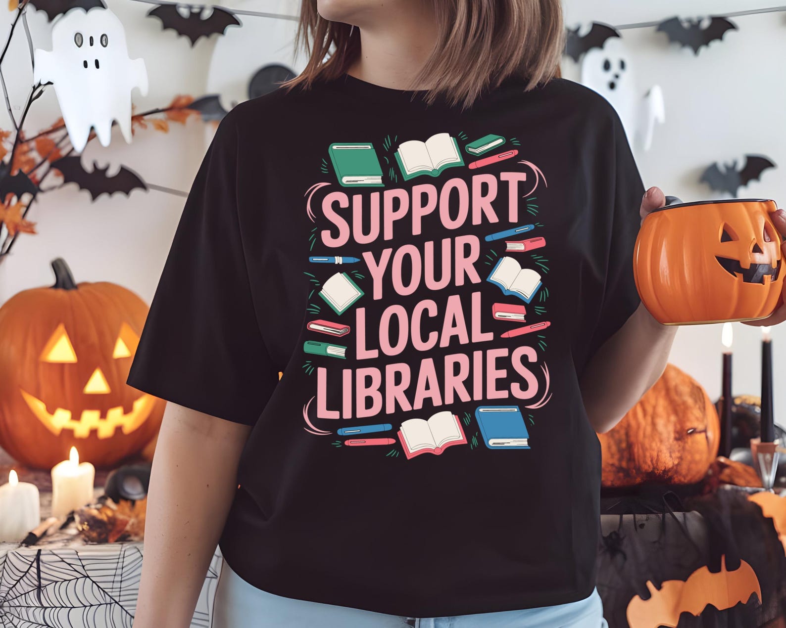 Support Your Local Library Png Svg, Library Lover T-shirt , Book Svg ...