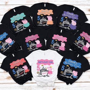 Custom Pig Birthday Girl Shirt, Pig Birthday Crew Shirt, Personalized ...