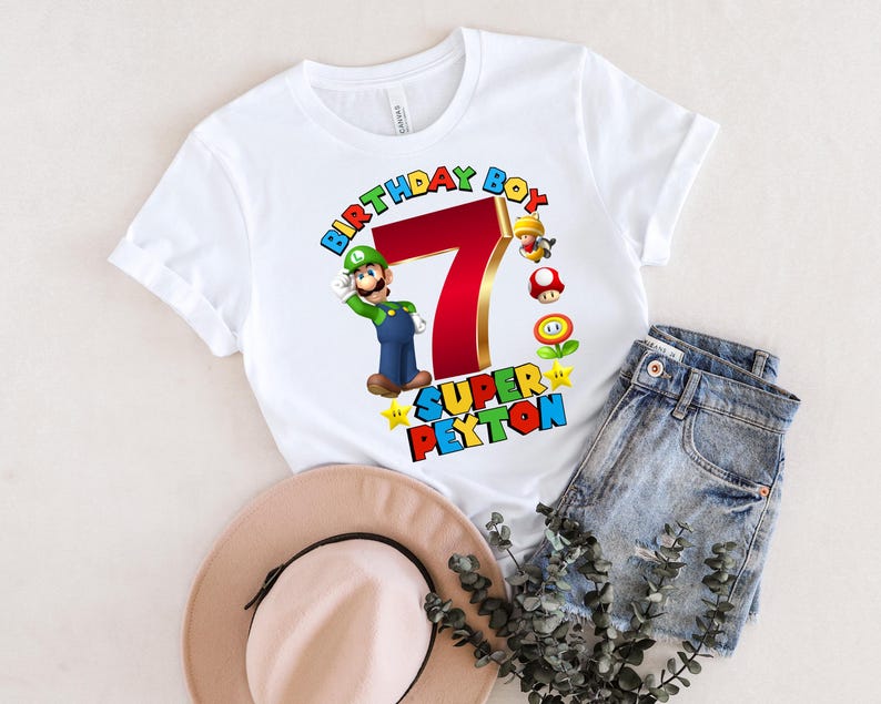 Custom Super Mario Birthday Shirt, Personalized Super Mario Shirt ...