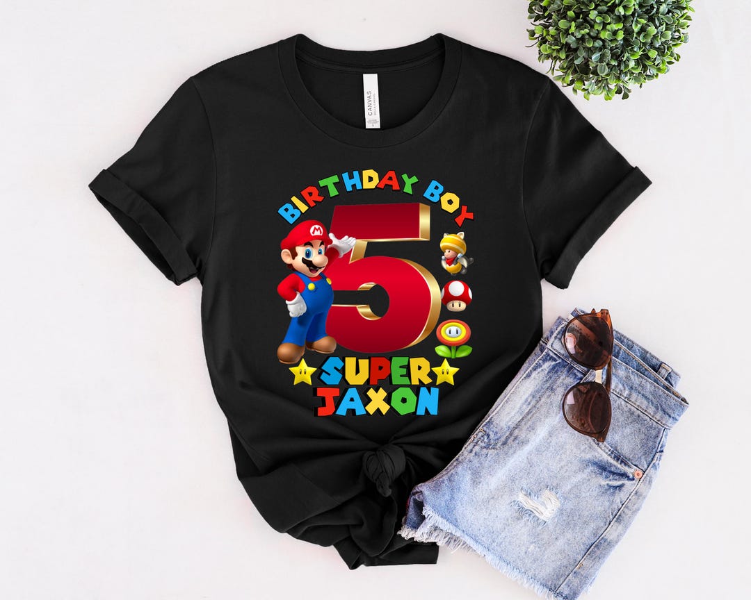 Custom Super Mario Birthday Shirt, Personalized Super Mario Shirt ...