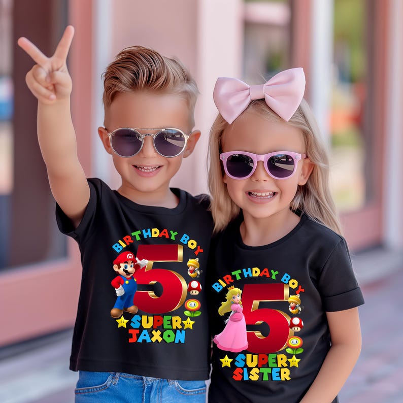 Custom Super Mario Birthday Shirt, Personalized Super Mario Shirt ...