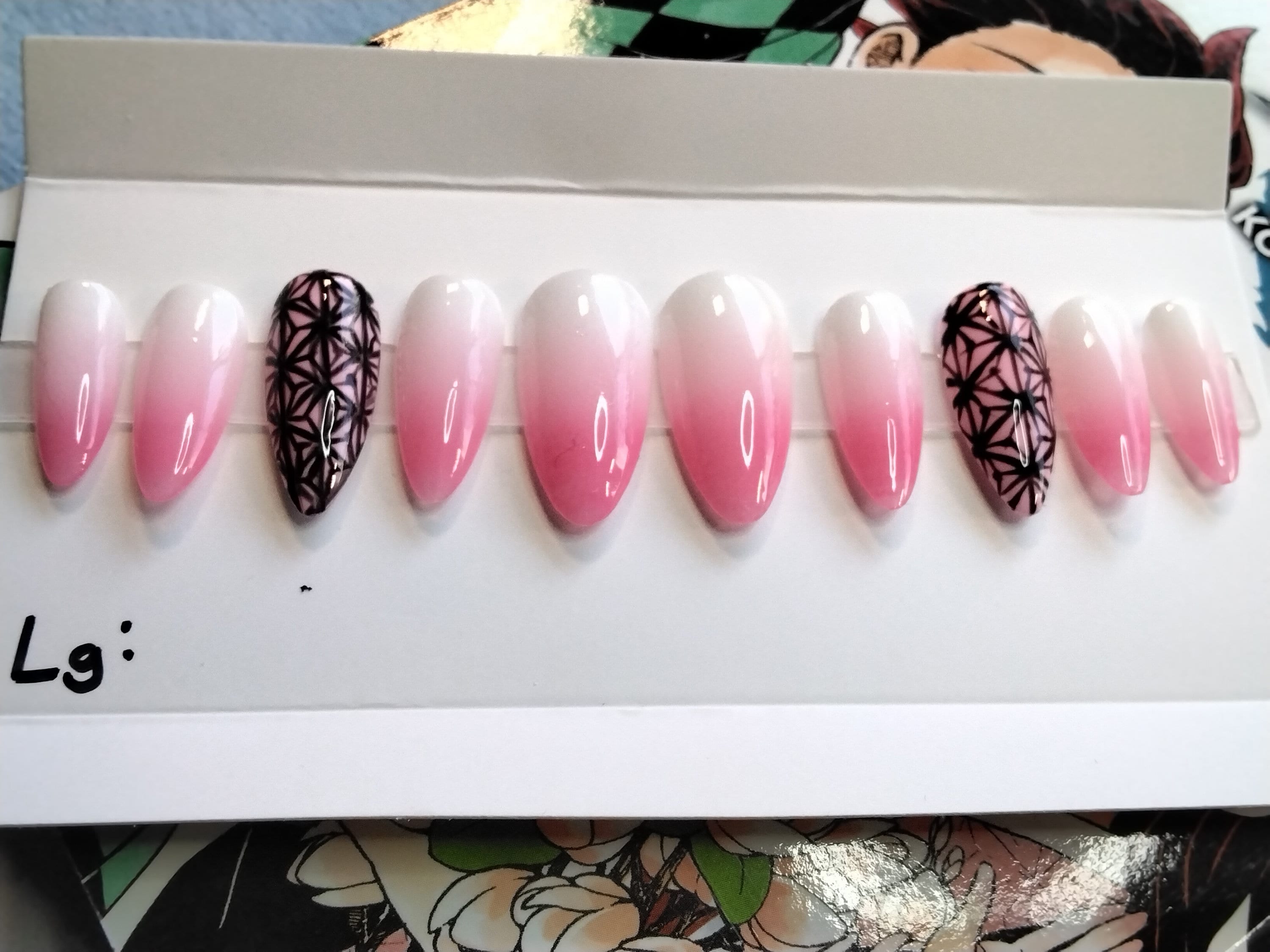 Nezuko Kamado Anime Nails - Etsy