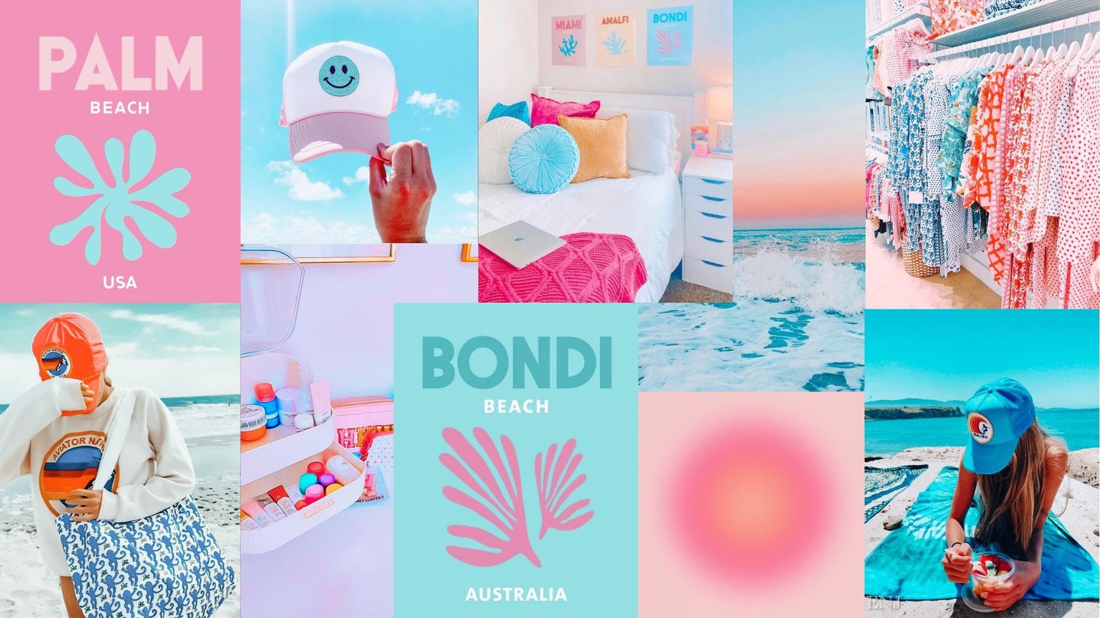 Preppy Tropical Digital Download Computer Wallpaper - Etsy