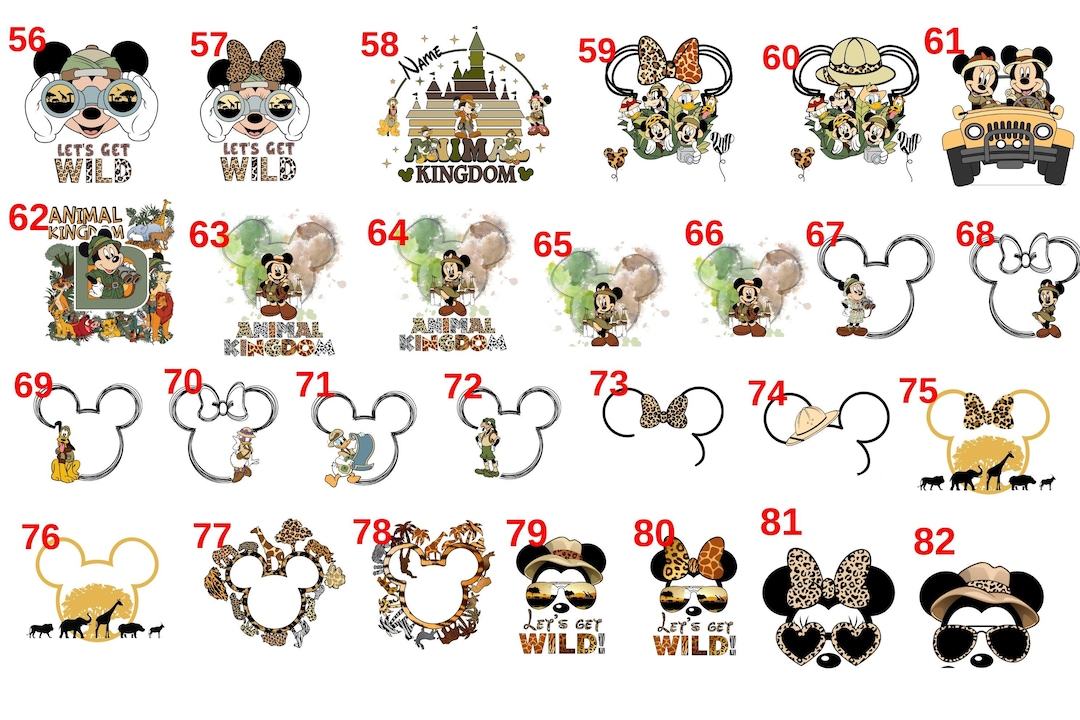 Disney Animal Kingdom Dtf Print, 2025 Safari Mickey Friends Dtf ...