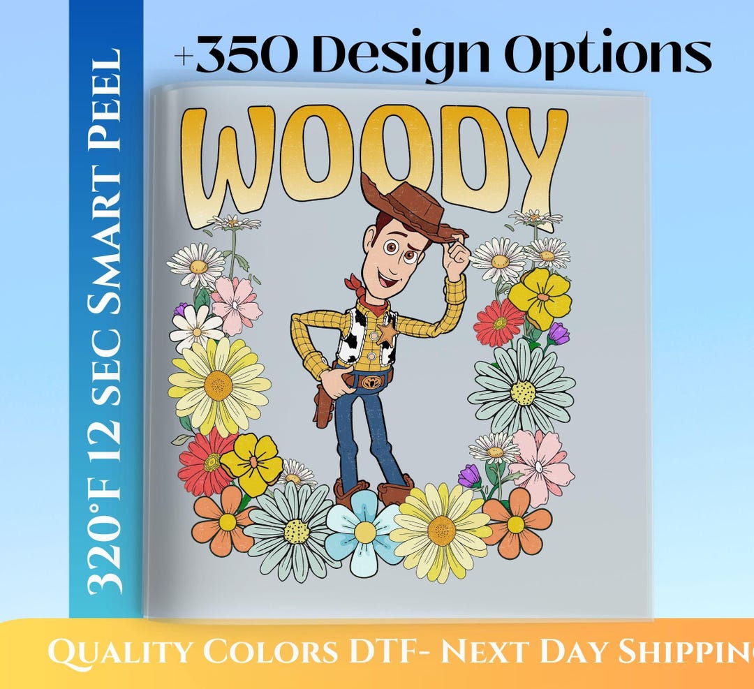 Toy Story Woody Dtf,head DTF Transfer, Toy Story Ready to Press ...