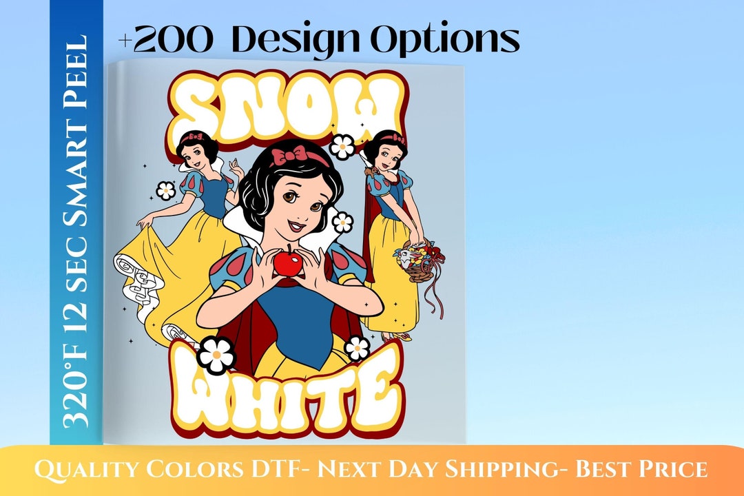 Disney Princess Snow White Dtf, Magic Kingdom Princess Dtf, Retro Snow ...