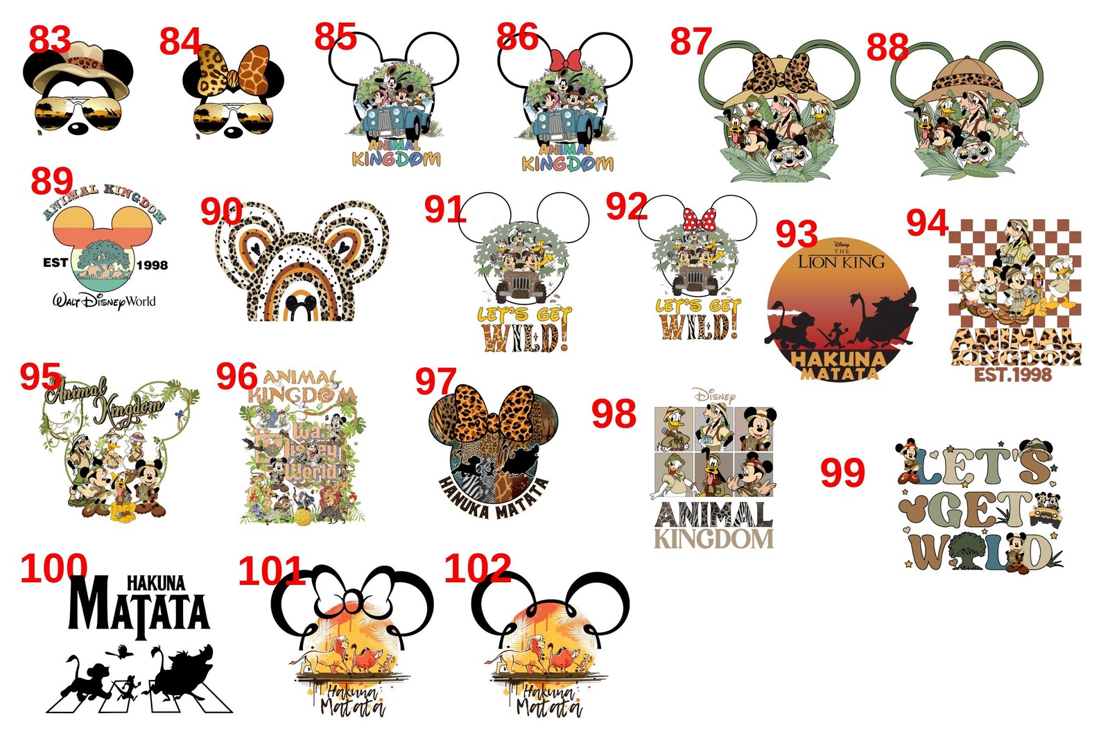 Disney Animal Kingdom Dtf Print, 2025 Safari Mickey Friends Dtf ...