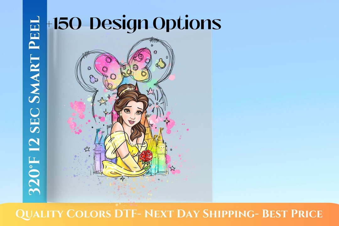 Disney Princess Dtf, Watercolor Belle Dtf Transfers, Best Day Ever ...