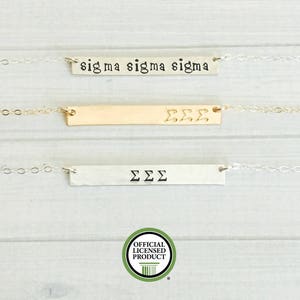 SIGMA SIGMA SIGMA Necklace Sigma Sigma Sigma Jewelry Tri - Etsy