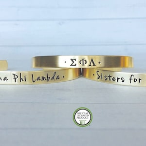 Sigma Phi Lambda Bracelet, Sigma Phi Lambda Jewelry, Sorority Bracelet, Sorority Jewelry, Big ...