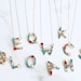 Initial Necklace Letter Necklace Jeweled Initial Necklace - Etsy