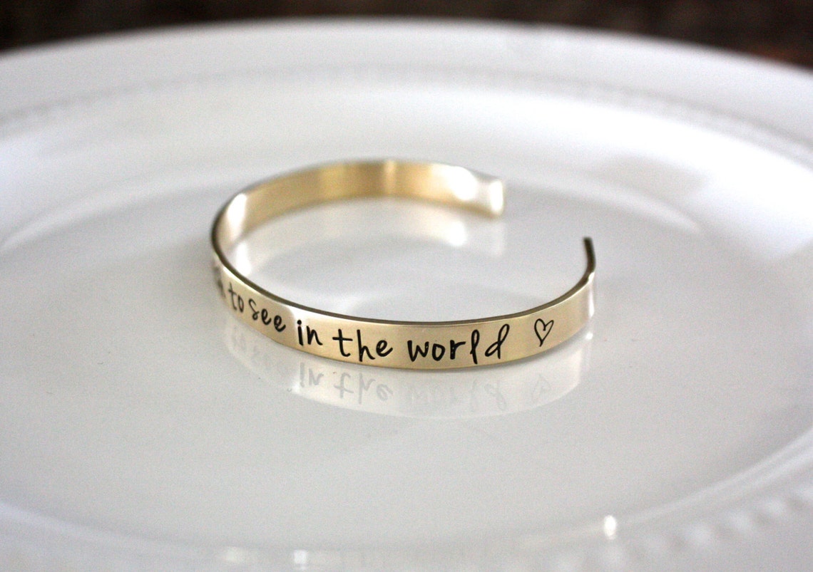 Custom Cuff Bracelet Gold Cuff Bracelet Personalized Brass | Etsy