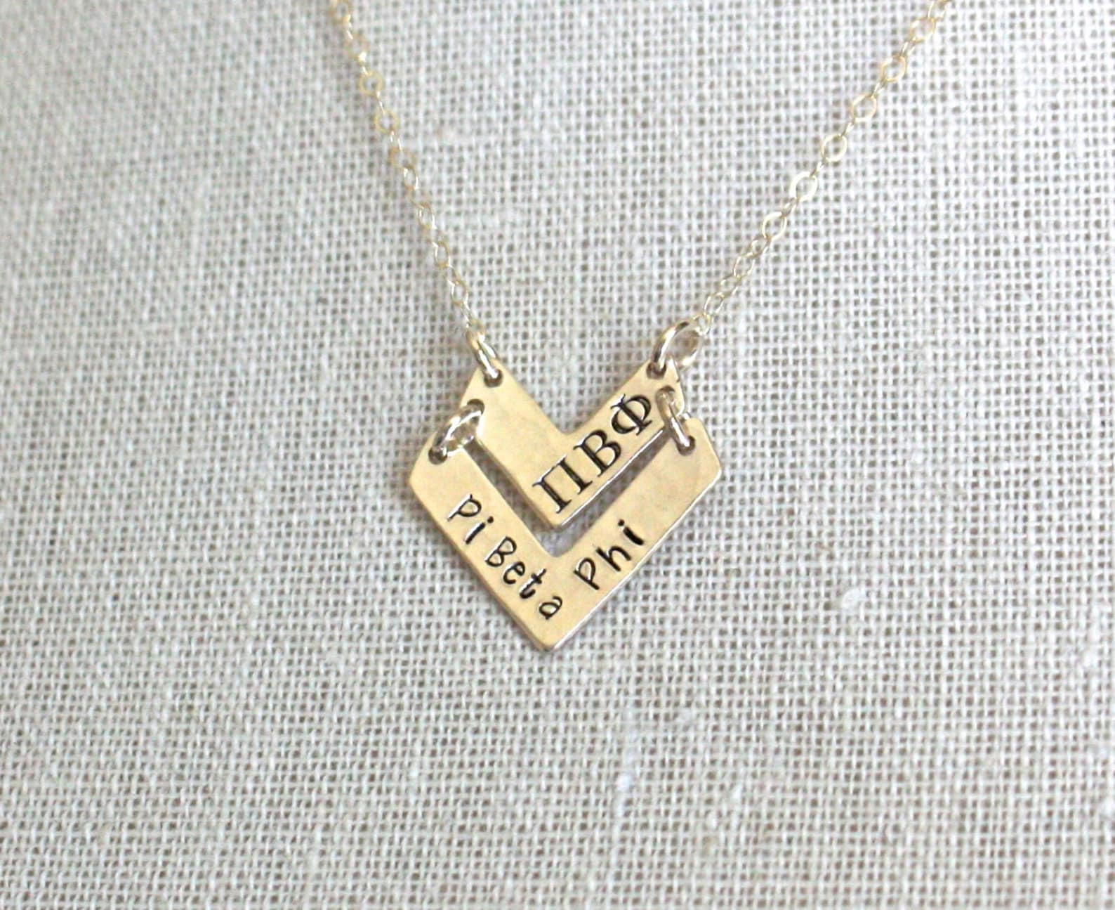Pi Beta Phi Necklace Pi Beta Phi Chevron Necklace Silver | Etsy