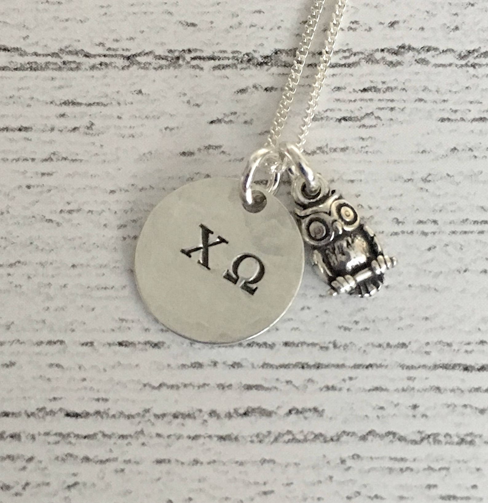 Chi Omega Necklace Chi Omega Jewelry Owl Necklace Chi O | Etsy