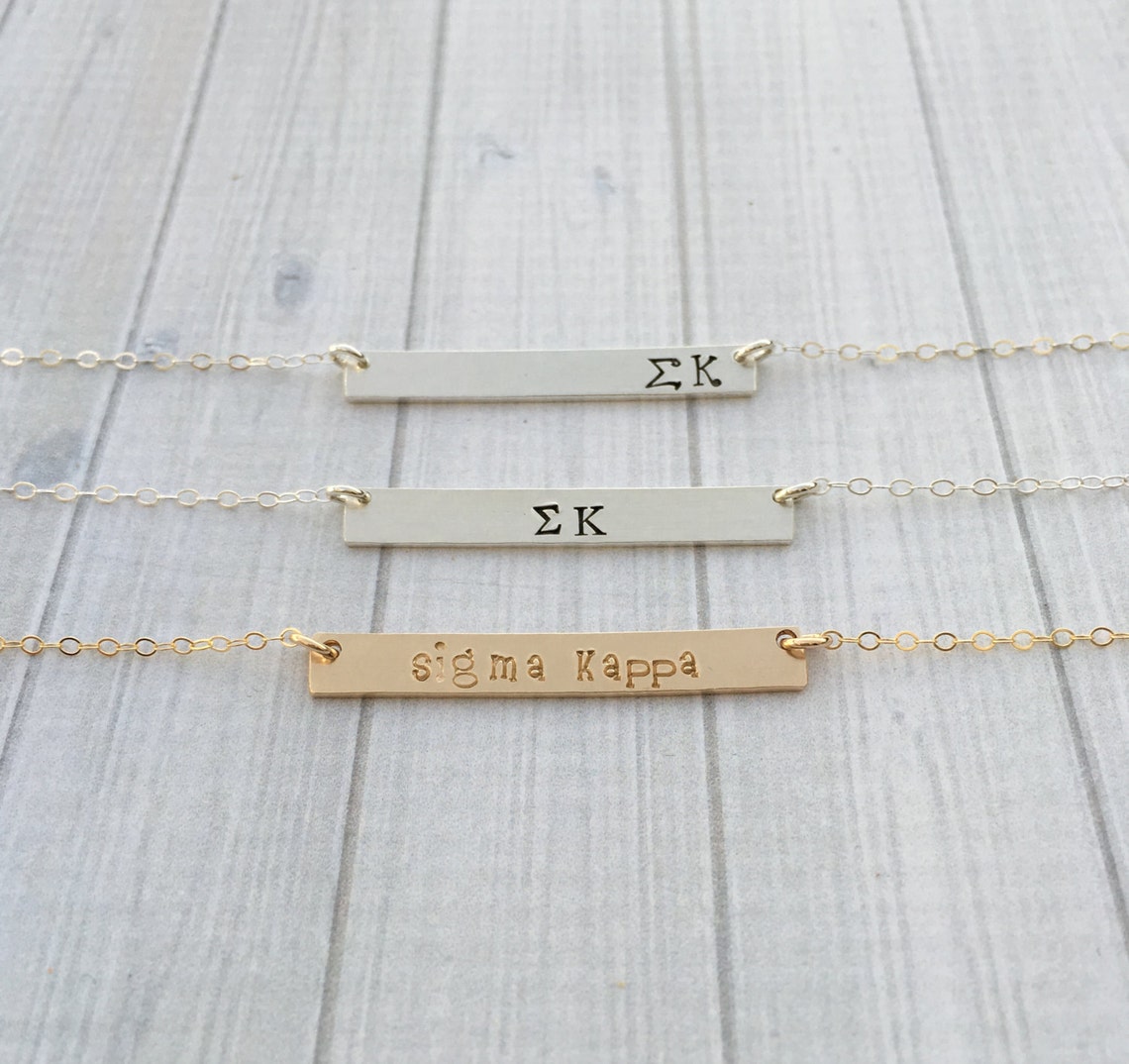 SIGMA KAPPA Necklace - Sigma Kappa Jewelry - Sorority Necklace ...