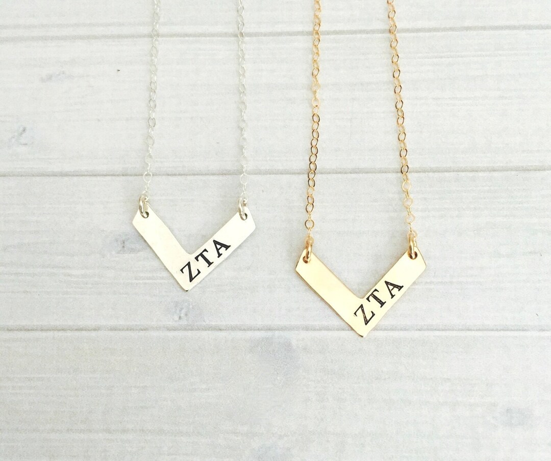 Zeta Tau Alpha Necklace - Zeta Tau Alpha Jewelry - Sorority Chevron ...