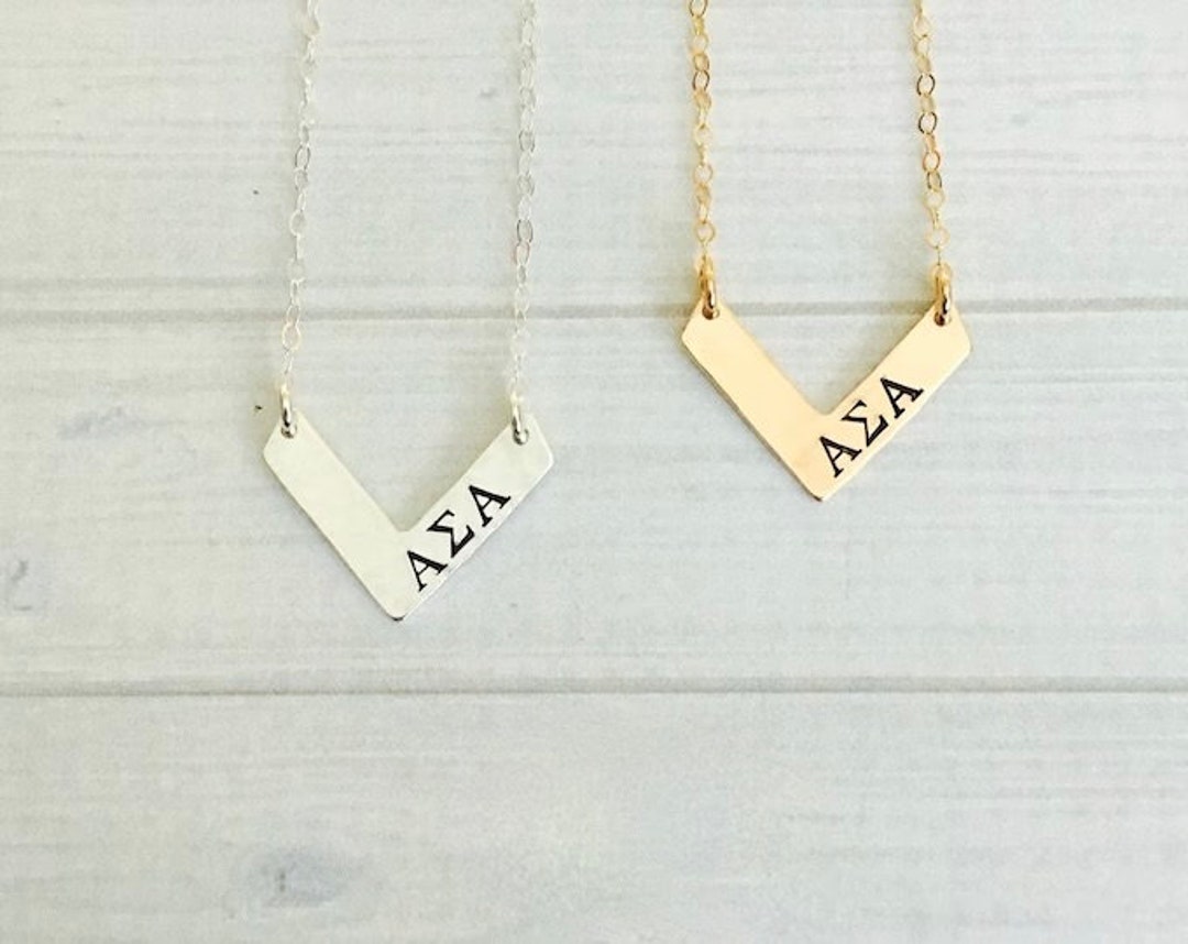 Alpha Sigma Alpha Necklace - Alpha Sigma Alpha Jewelry - Sorority ...