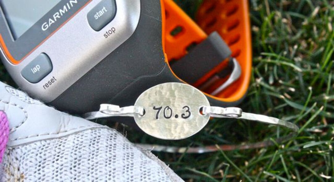 70.3 Triathlon Bracelet, Sterling Silver Triathlete Jewelry, Marathon ...
