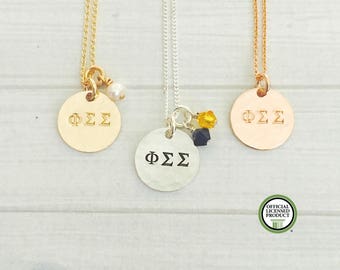 Phi Sigma Sigma Necklace Phi Sigma Sigma Jewelry Sorority - Etsy