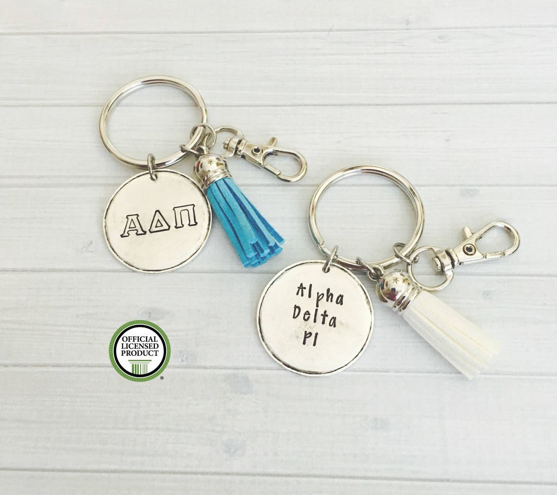 Alpha Delta Pi Key Chain Adpi Sorority Key Chain Tassel Key | Etsy