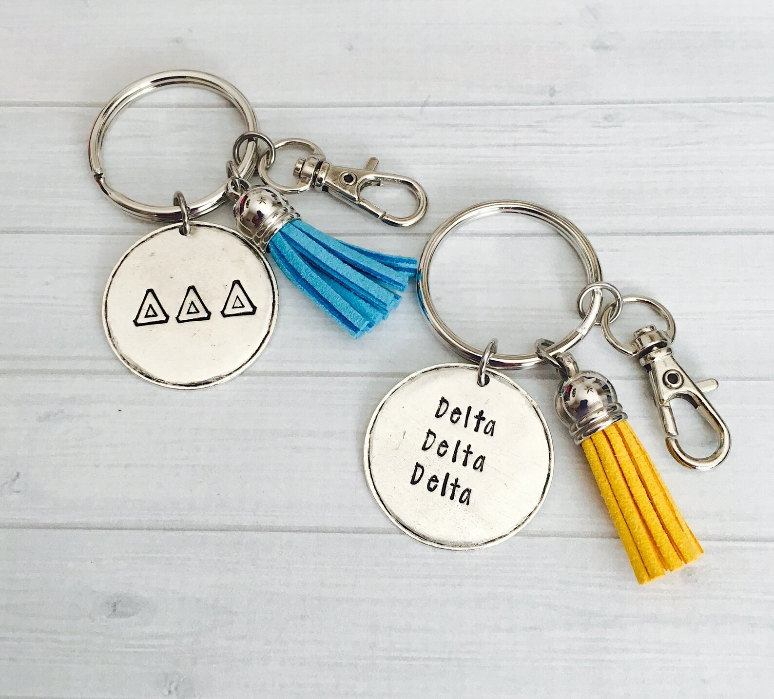 Sorority Key Chain Sorority Tassel Key Chain Pewter Key | Etsy