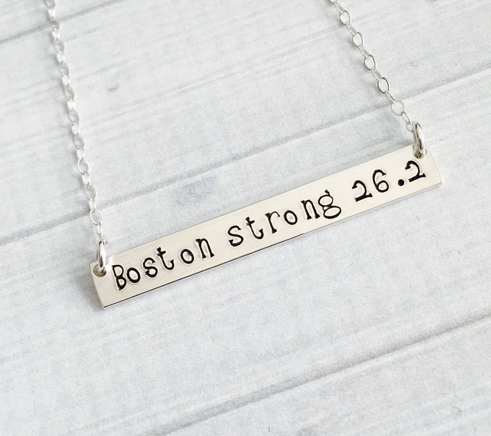 Boston Strong Necklace Boston Marathon Jewelry Boston - Etsy